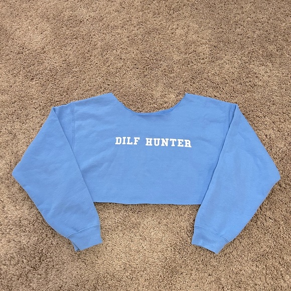 Tops | Dilf Hunter Cropped Sweatshirt | Poshmark
